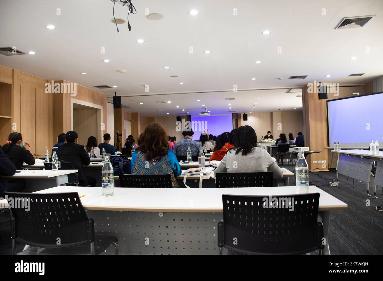 Thai entrepreneur men and women people study learn and training business knowledge from teacher ...