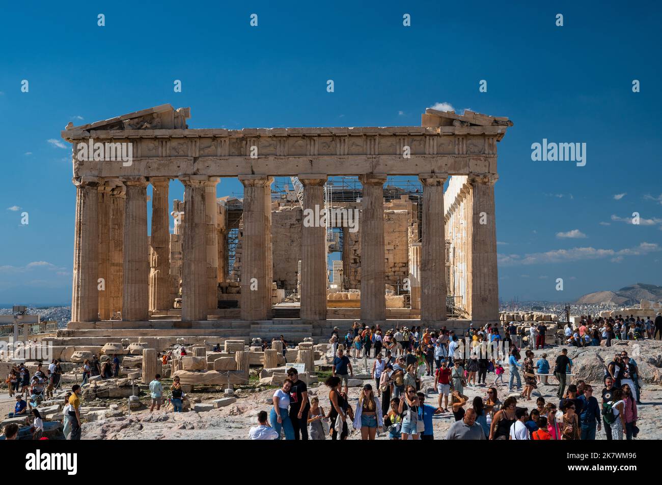 Tourists visiting the Parthenon in the Acropolis of Athens Stock Photo - Alamy