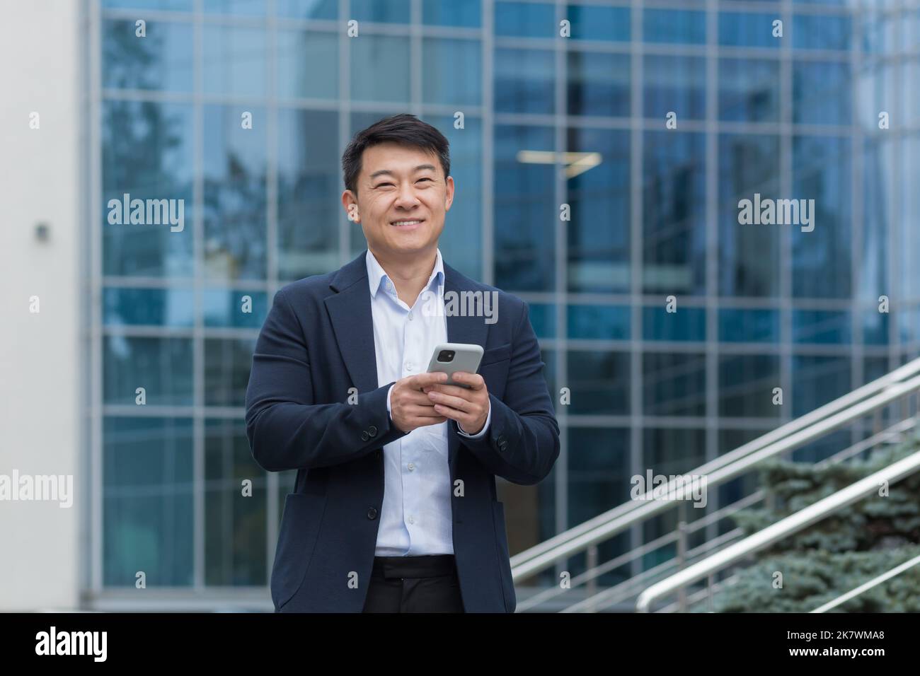 Portrait happy guy typing social hi-res stock photography and images ...