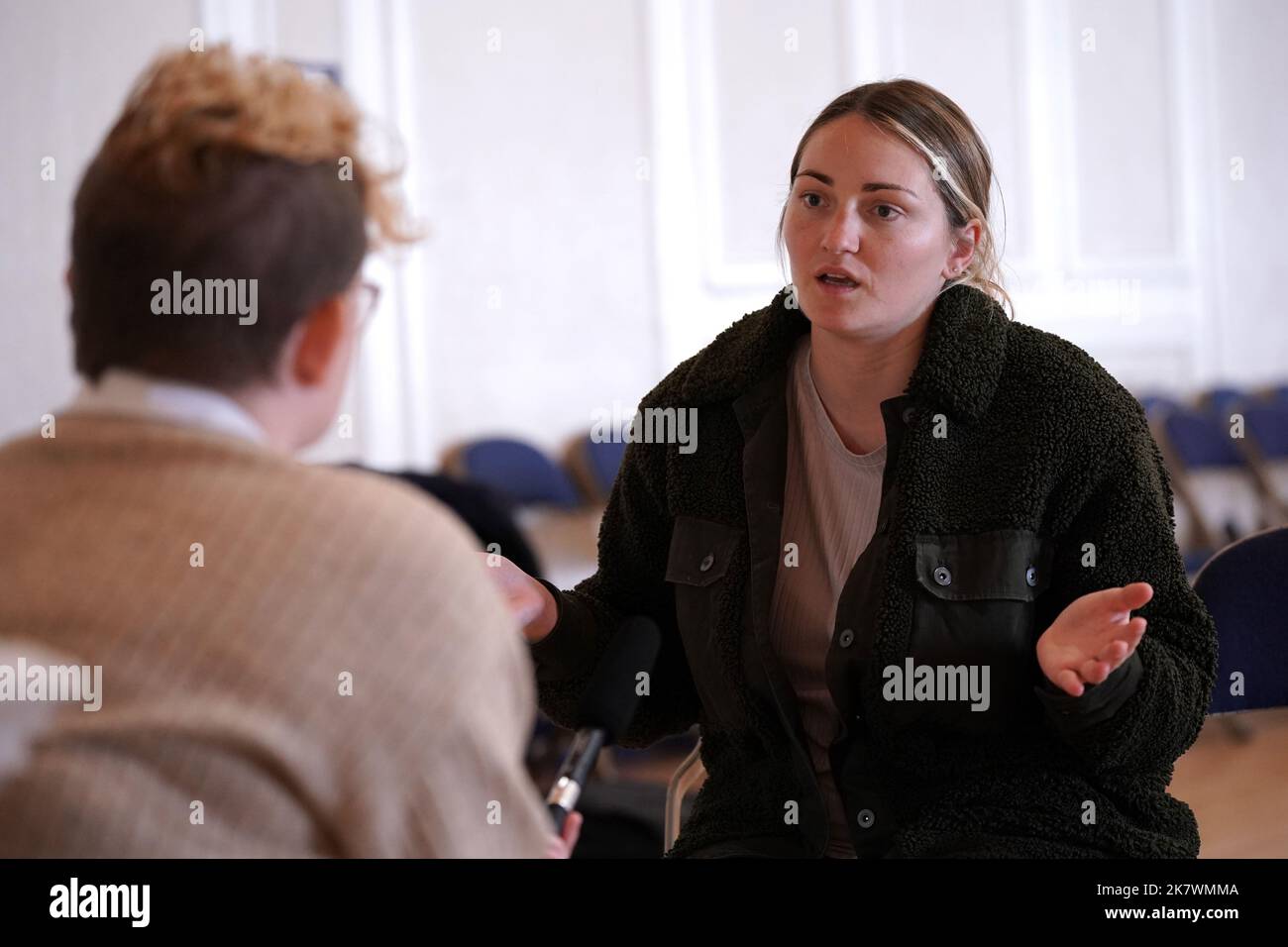Danielle Clark (right), 31, talking to PA's Katie Boyden following the ...