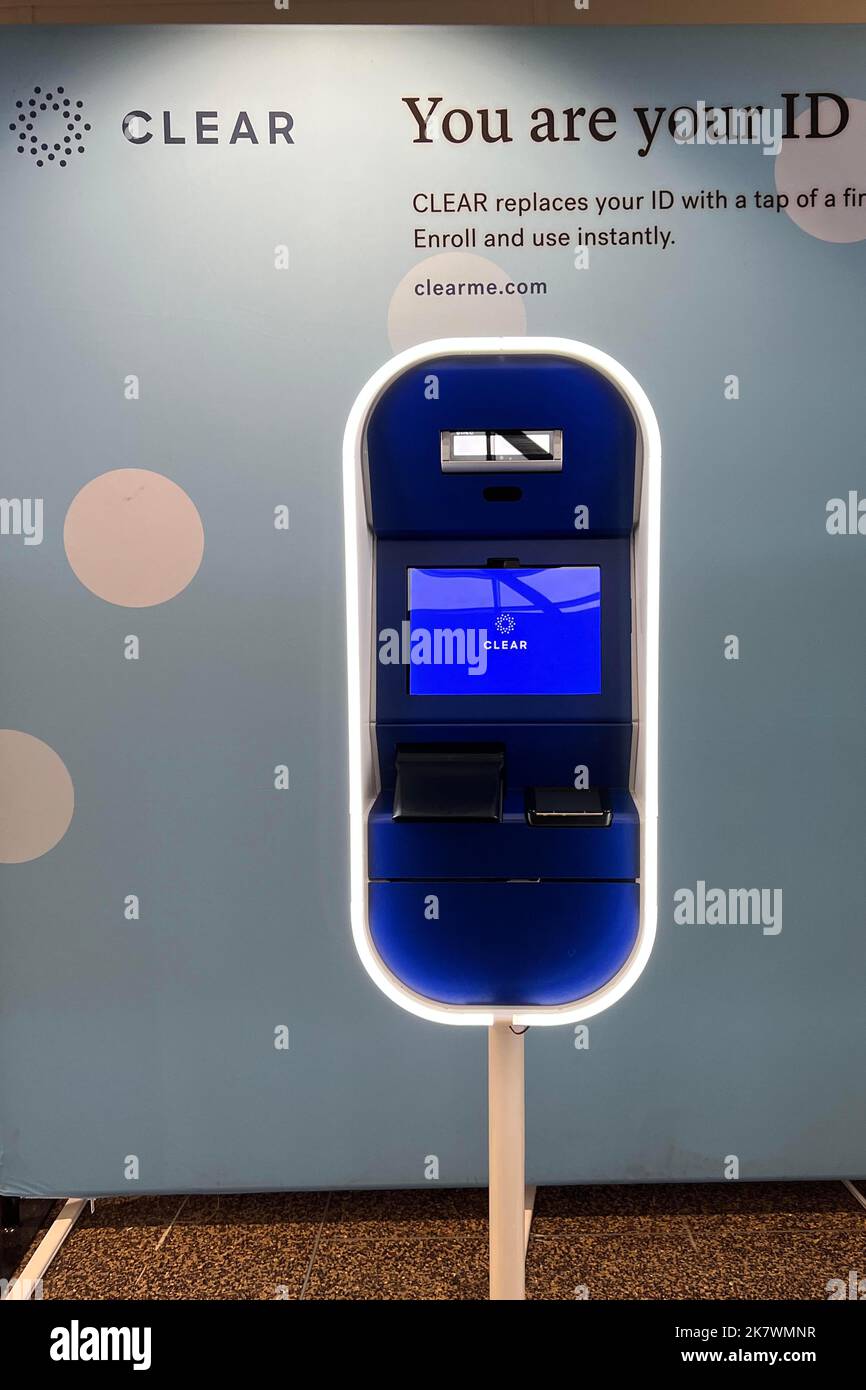 A TSA PreCheck Clear kiosk at the Seattle-Tacome International Airport ...