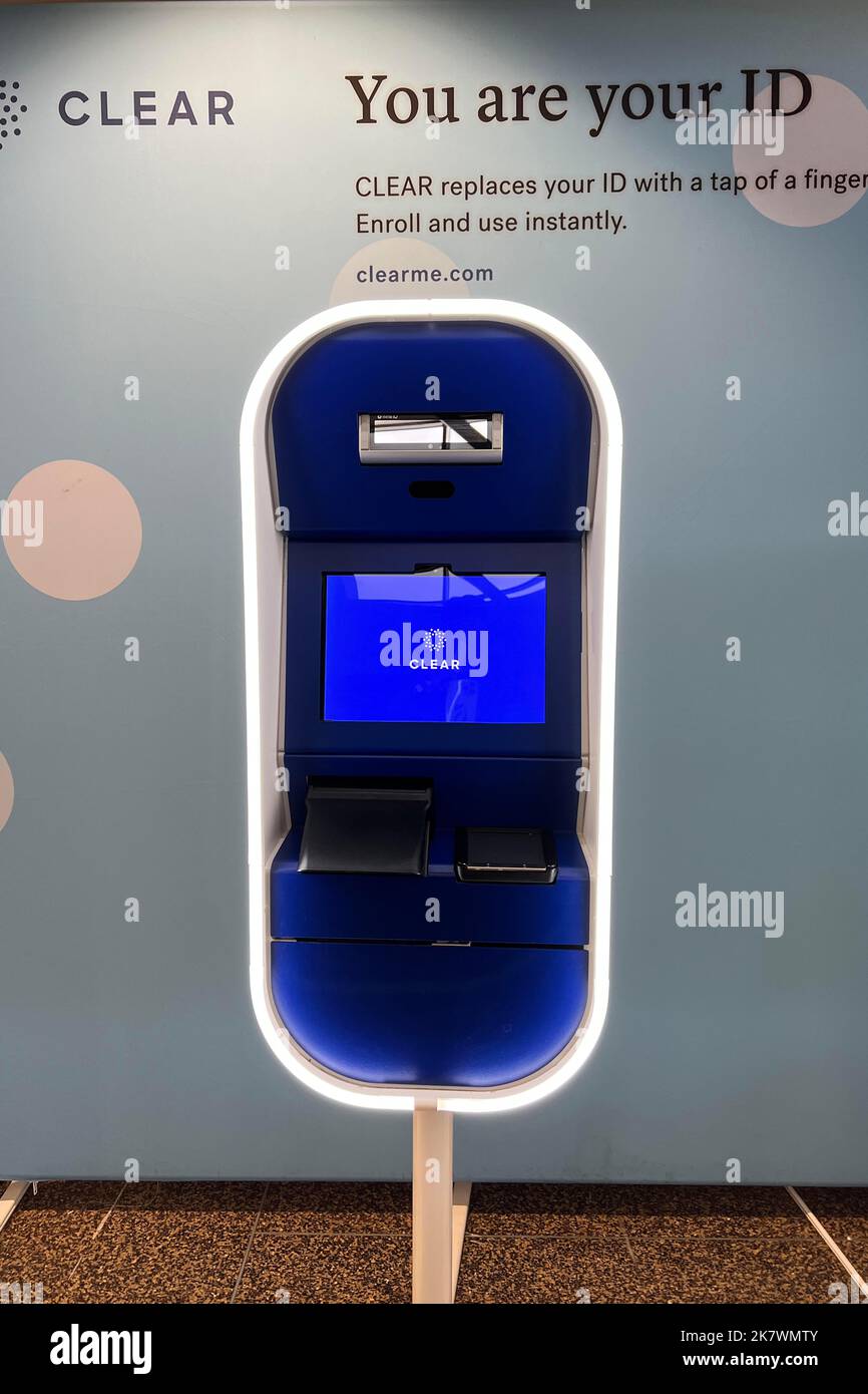 A TSA PreCheck Clear kiosk at the Seattle-Tacome International Airport ...