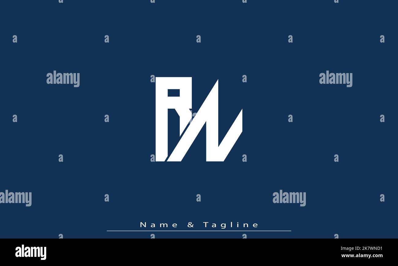 Alphabet letters Initials Monogram logo RN , NR Stock Vector Image ...