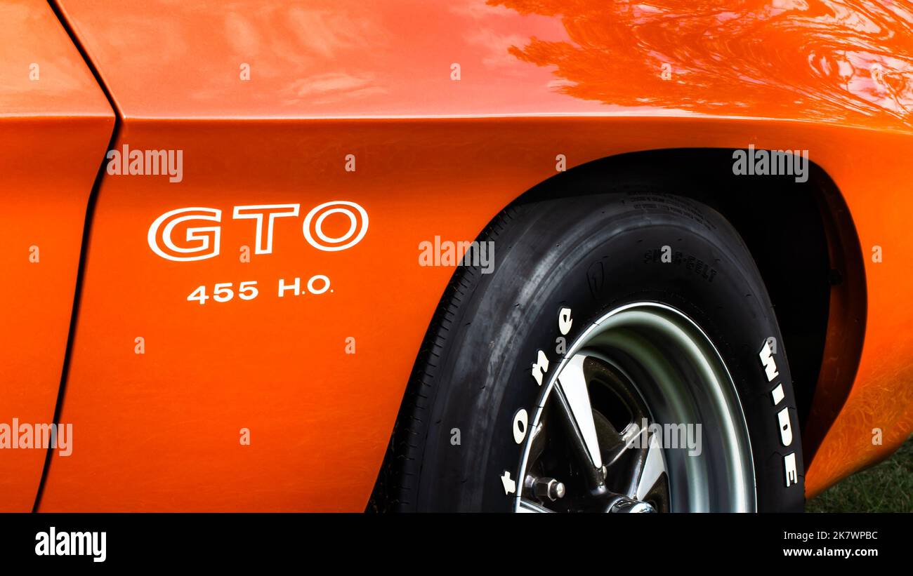 FRANKENMUTH, MI/USA - SEPTEMBER 8: A Firestone Wide Oval tires and mag ...