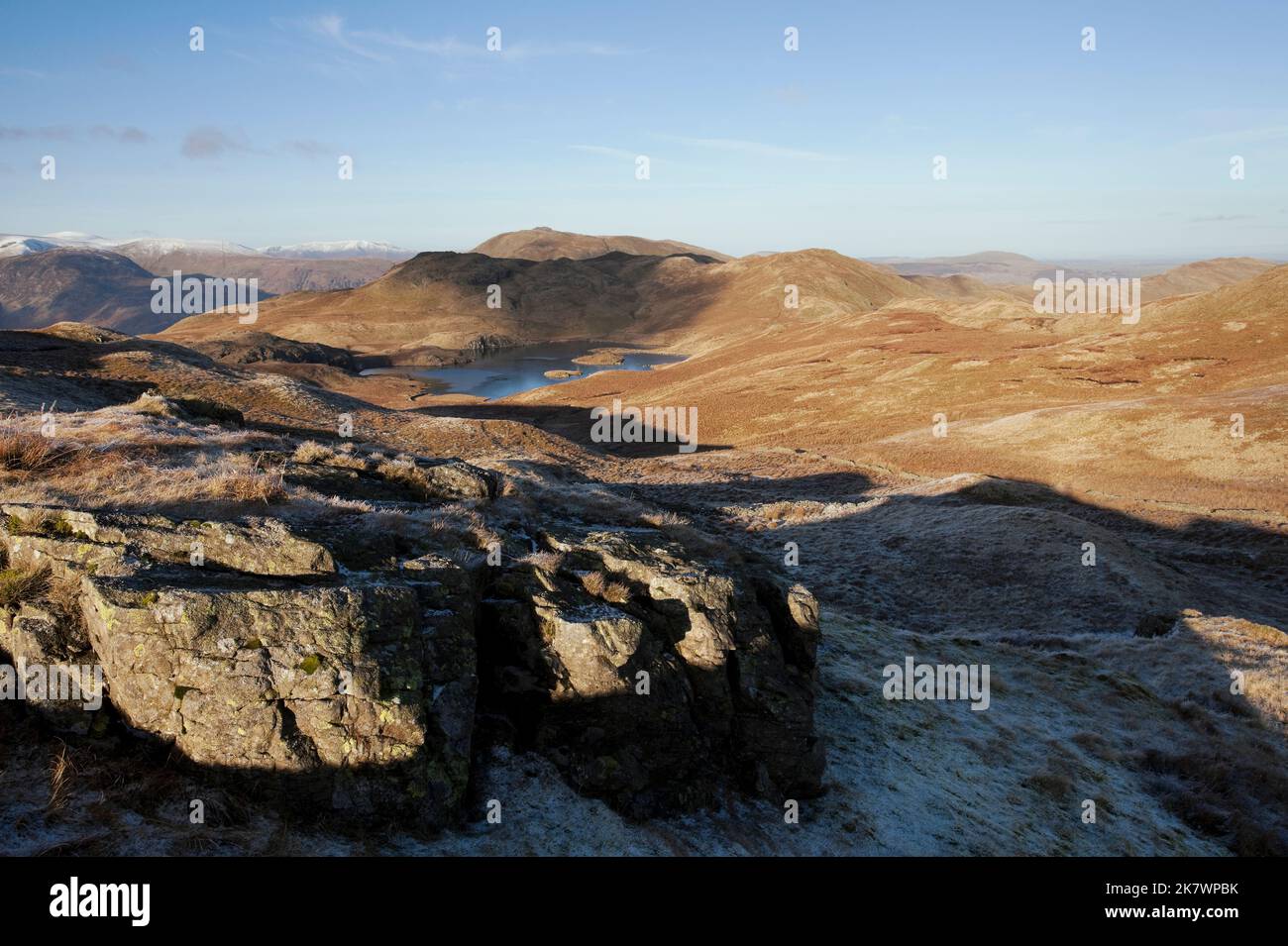Angle Tarn above Patterdale from Brock Crags, in the English Lake ...