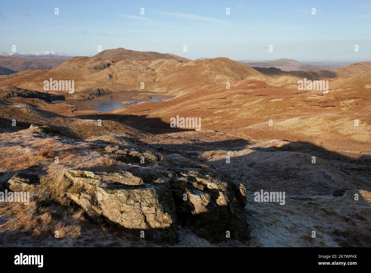 Angle Tarn above Patterdale from Brock Crags, in the English Lake ...