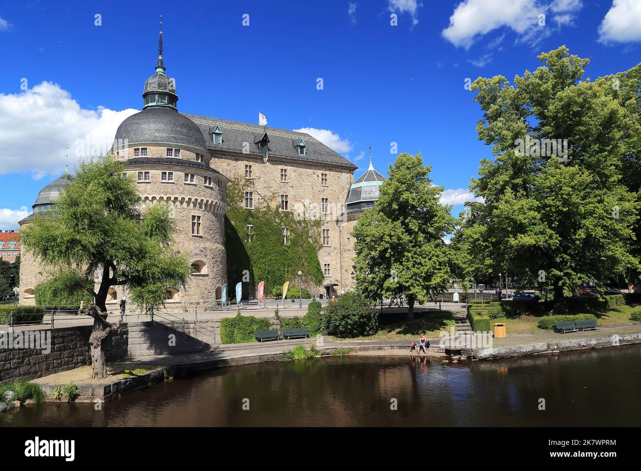 OREBRO, SWEDEN - JULY 7, 2016: The castle of Orebro is a medieval stone ...