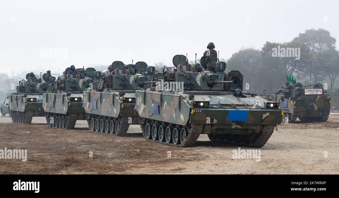 19 October 2022 – Yeoju, South Korea: South Korean military's K2 tanks ...