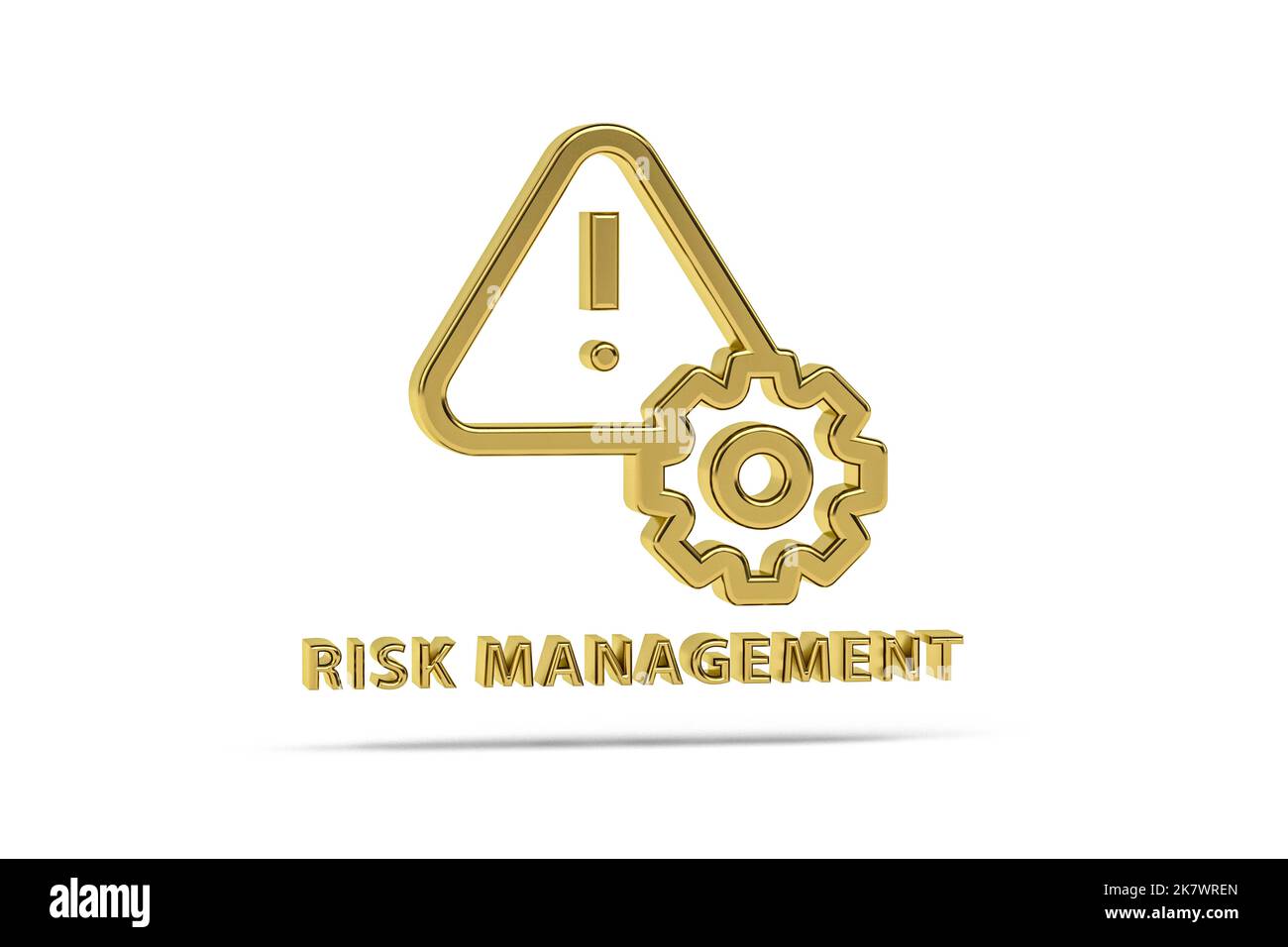 Golden 3d risk icon isolated on white background - 3D render Stock Photo - Alamy