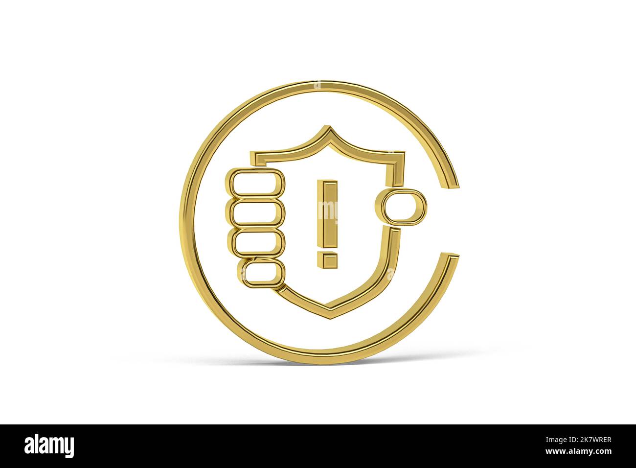 Golden 3d risk icon isolated on white background - 3D render Stock ...