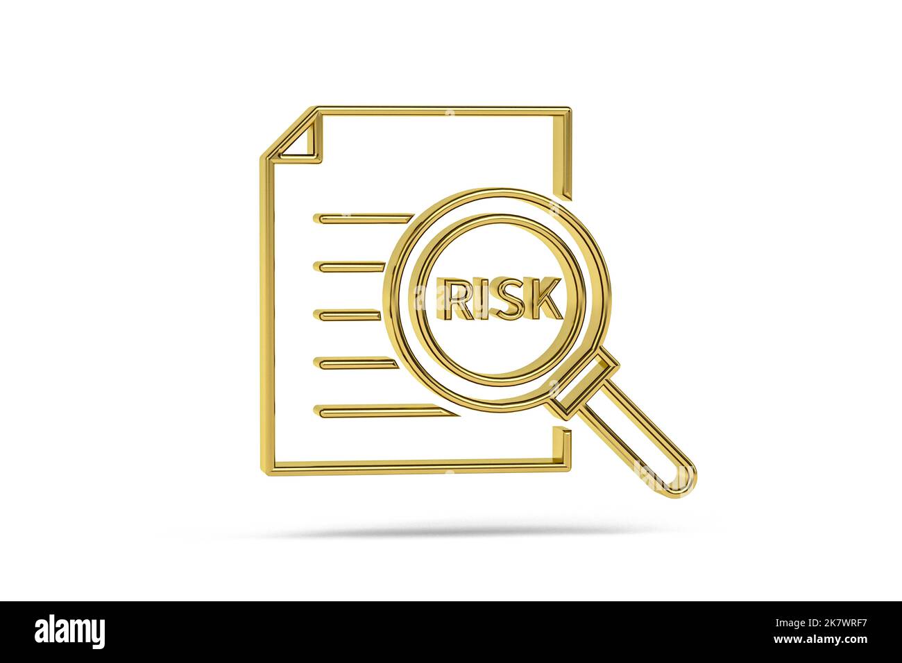 Golden 3d risk icon isolated on white background - 3D render Stock ...