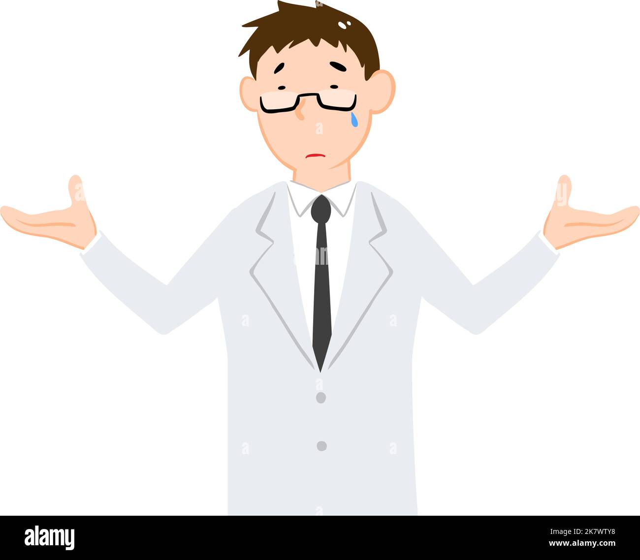 Illustration of a man in a white coat posing for surrender Stock Vector ...
