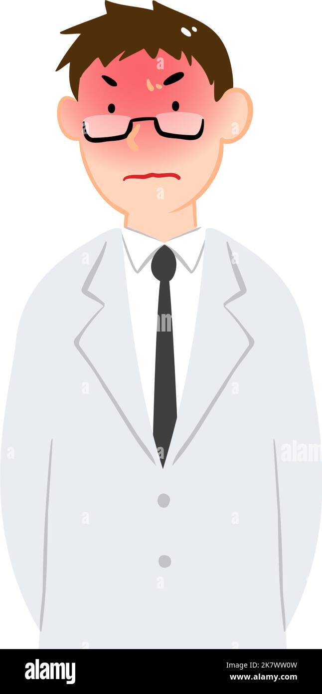 Illustration of a man in a white coat getting angry Stock Vector Image ...