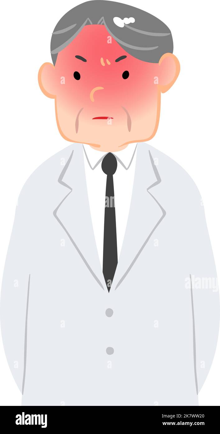 Illustration of a man in a white coat getting angry Stock Vector Image ...