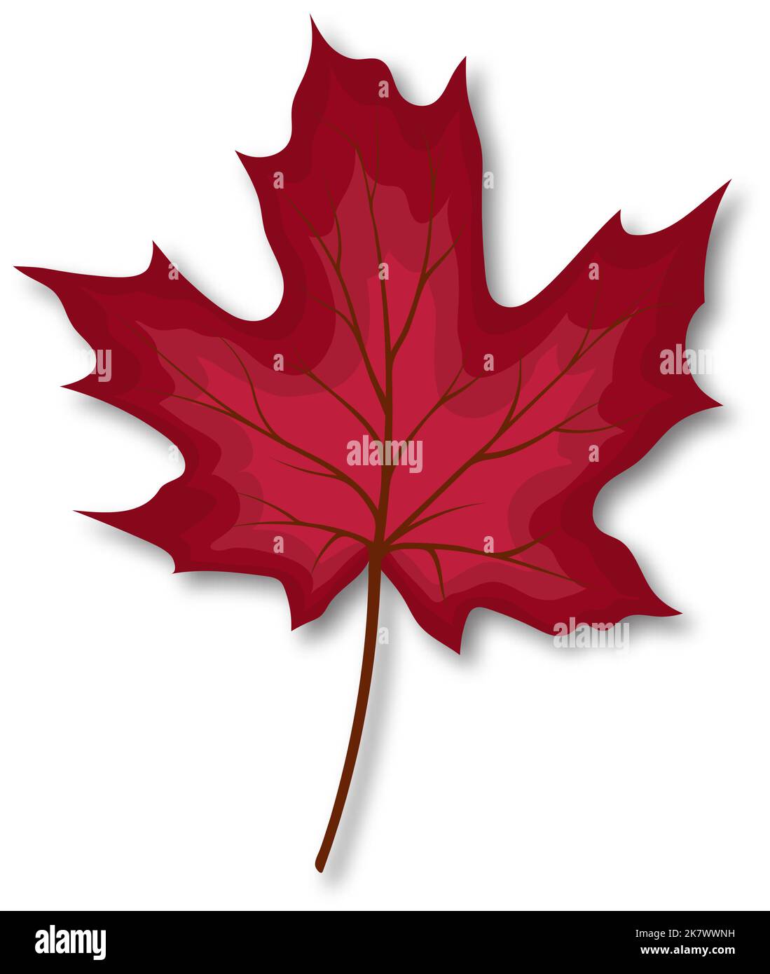 Autumn maple leaf. Fall leaf with shadow. Vector illustration Stock ...