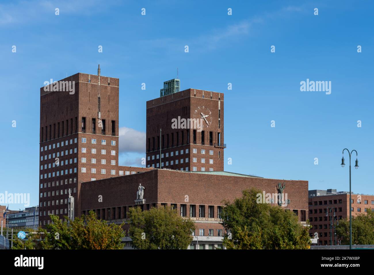 Oslo, Norway - October 15, 2022: Oslo City Hall is shown in Oslo ...