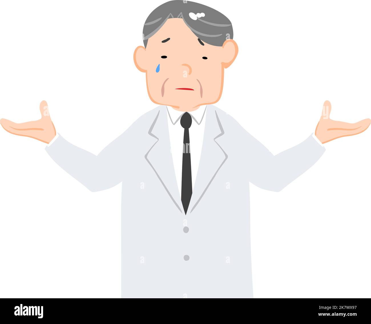 Illustration of a man in a white coat posing for surrender Stock Vector ...
