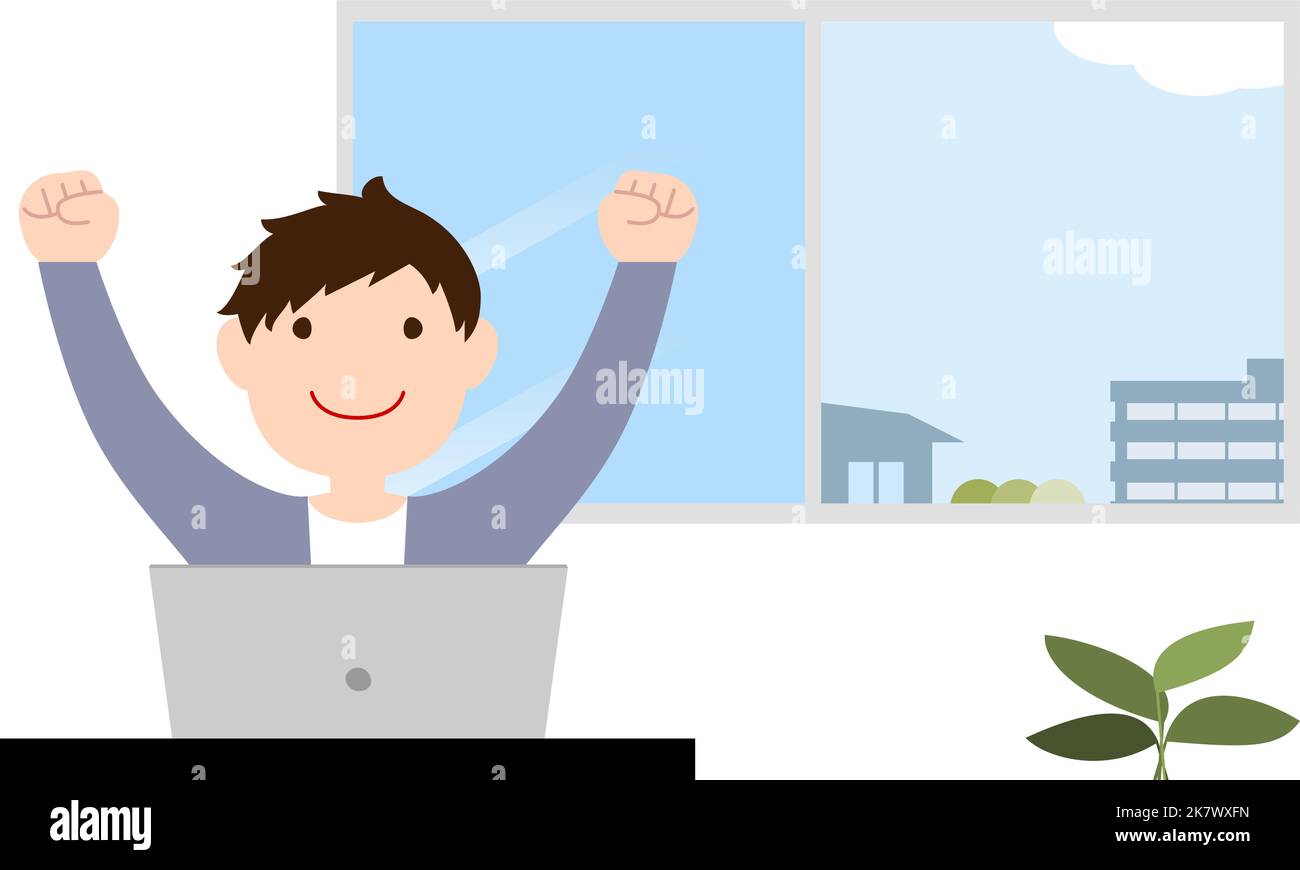 Illustration of a person stretching during work Stock Vector Image ...