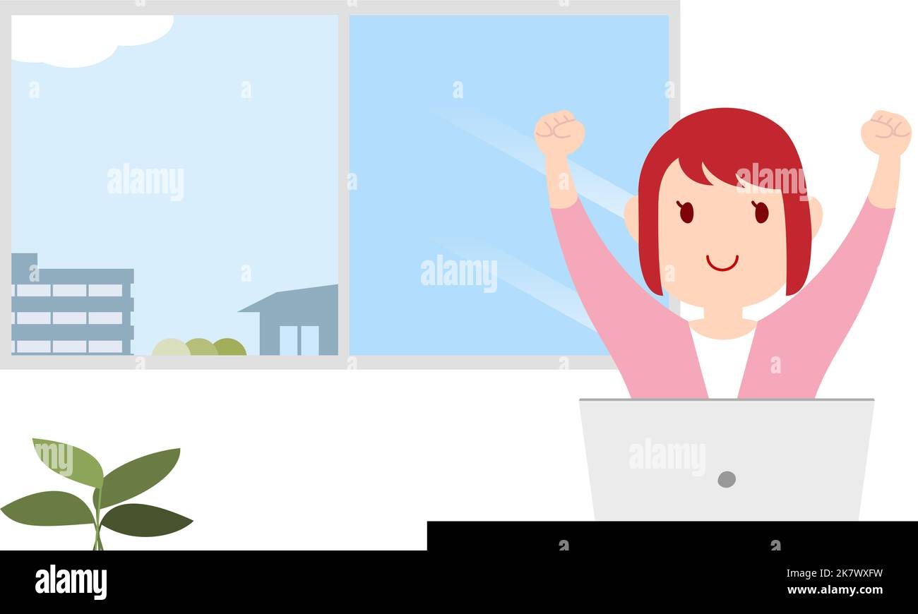 Illustration of a person stretching during work Stock Vector Image ...