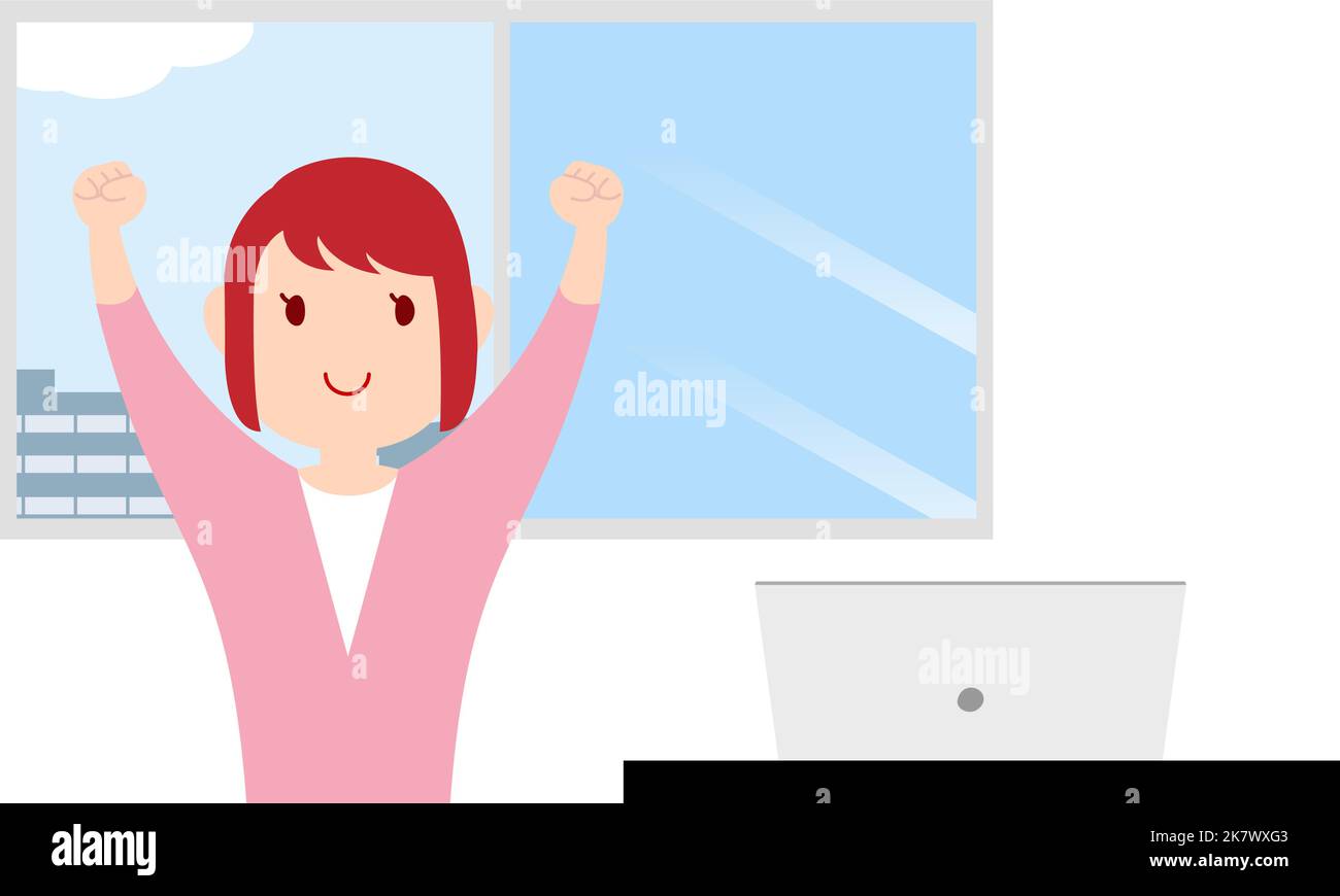 Illustration of a person stretching during work Stock Vector Image ...