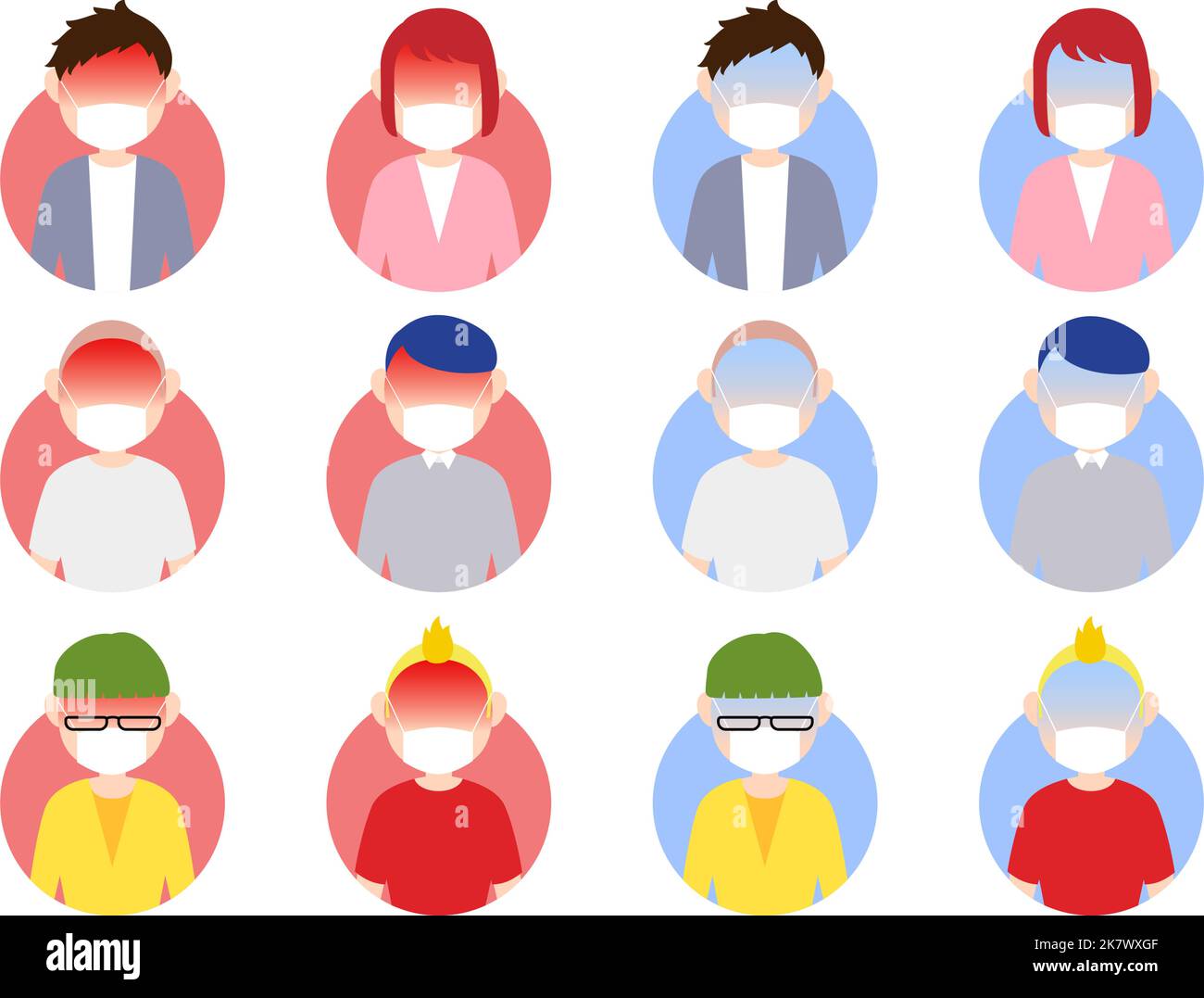 Icon set of unwell people Stock Vector Image & Art - Alamy