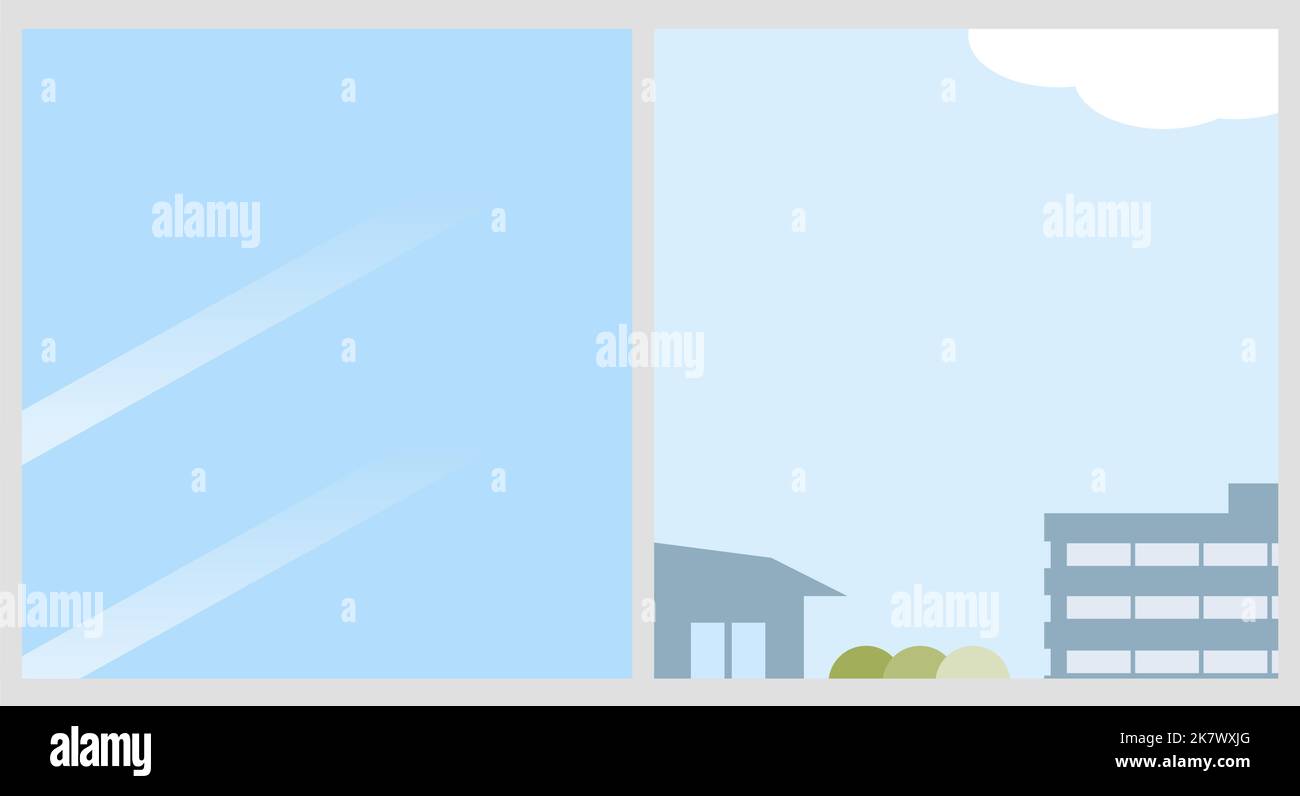 Illustration of the scenery seen from the opened window Stock Vector ...