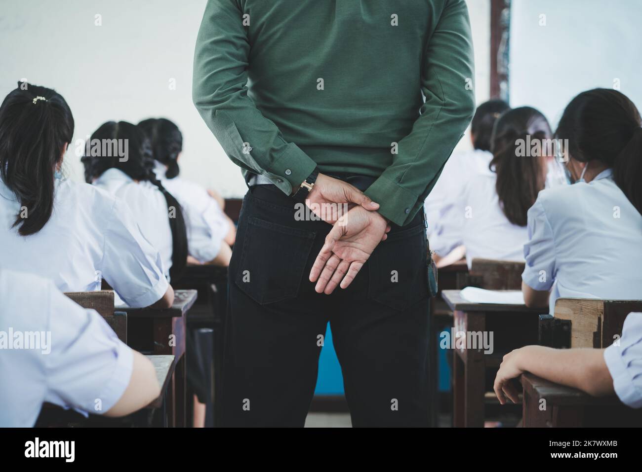 The teacher controls the exam room for students to take the exam in the ...