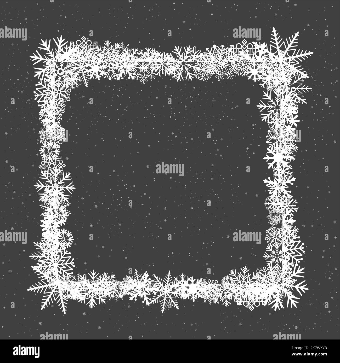 Winter Christmas snowflakes frame template Stock Vector Image & Art - Alamy