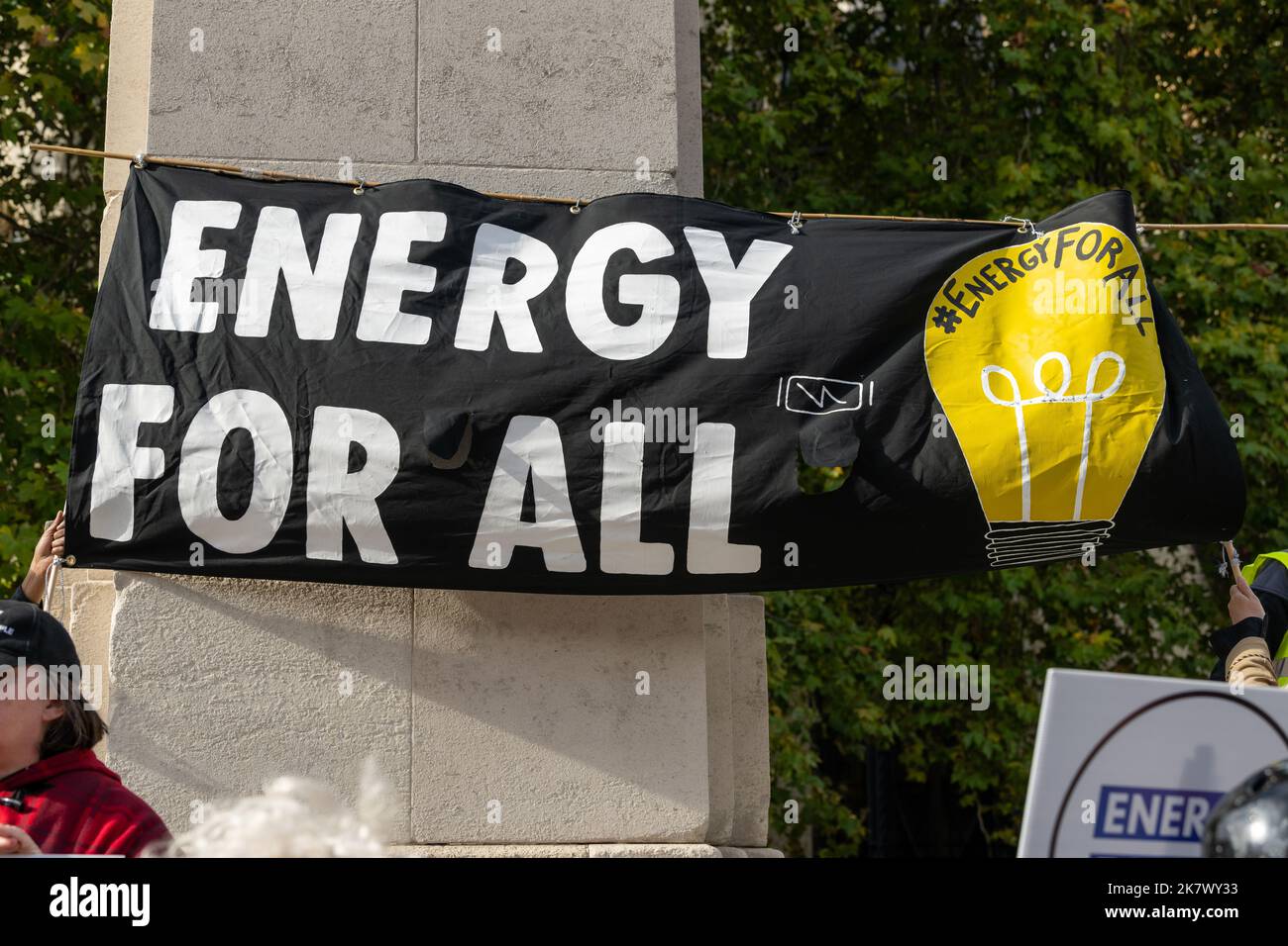 London, UK. 19th Oct, 2022. Fuel poverty protest, Old Palace Yard ...