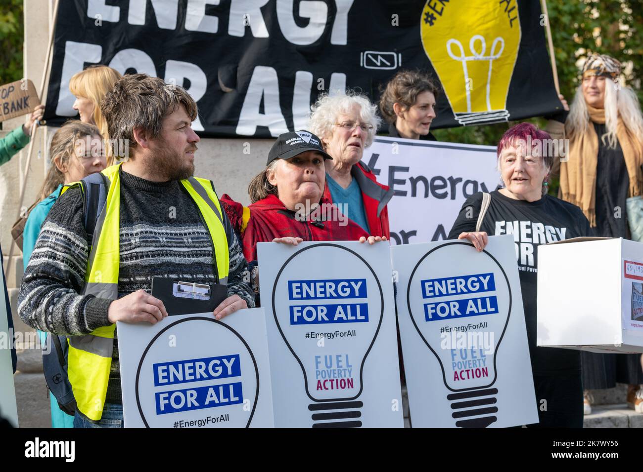 London, UK. 19th Oct, 2022. Fuel poverty protest, Old Palace Yard ...