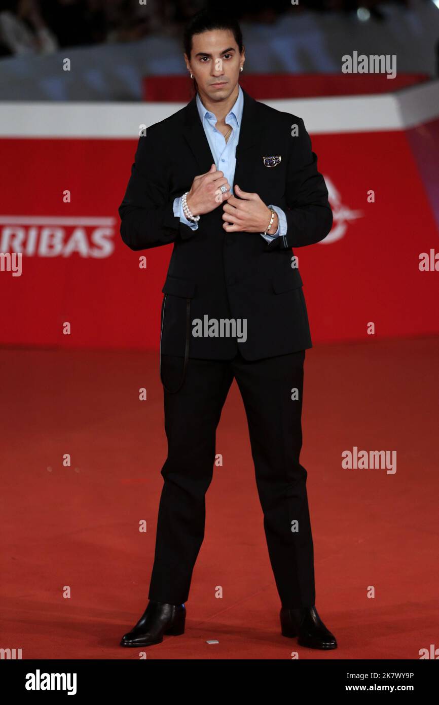 Tedua attends the red carpet of the movie "L'ombra di Caravaggio" at ...