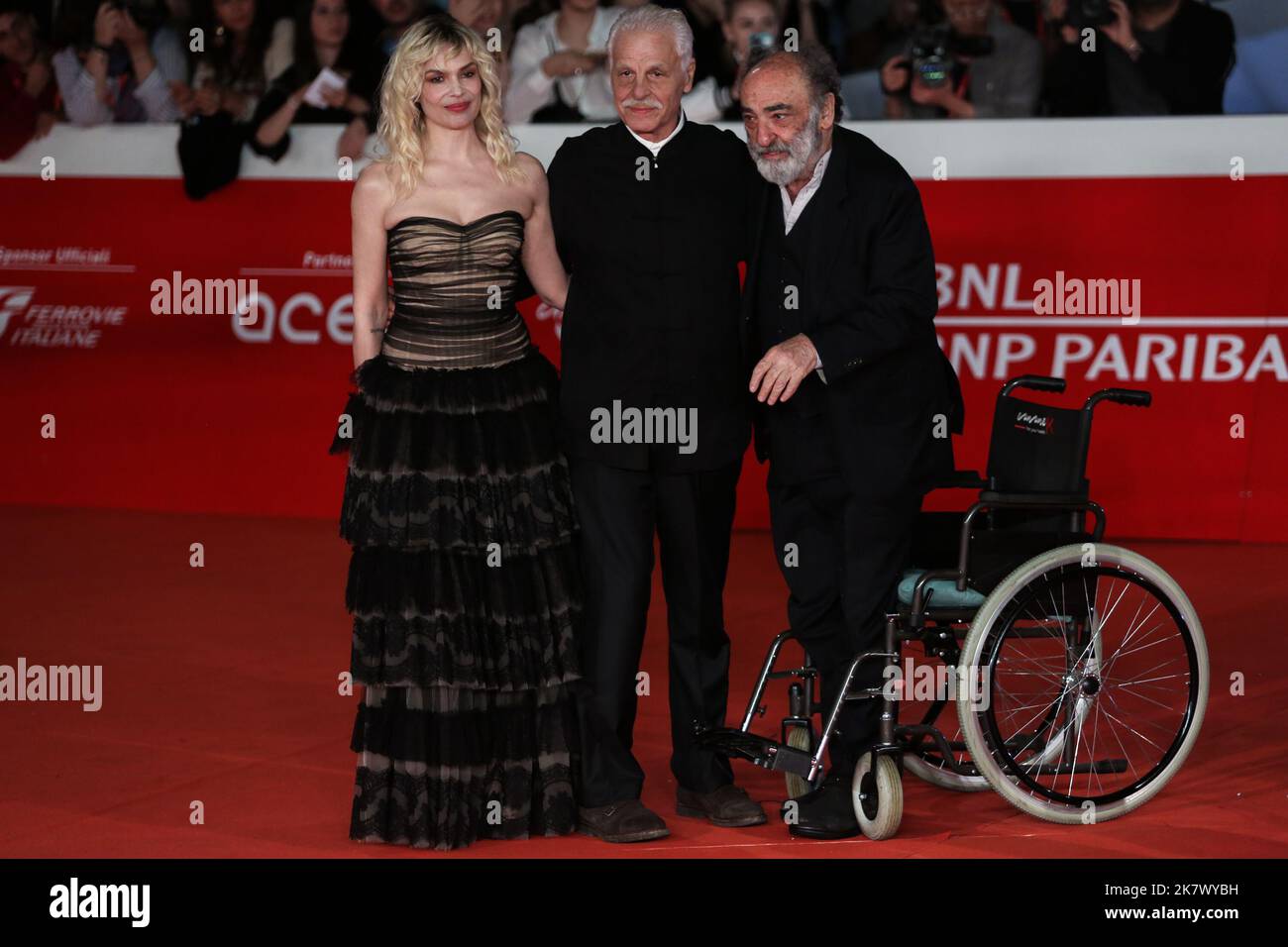 (L) Micaela Ramazzotti, (C) Michele Placido and (R) Alessandro Haber ...