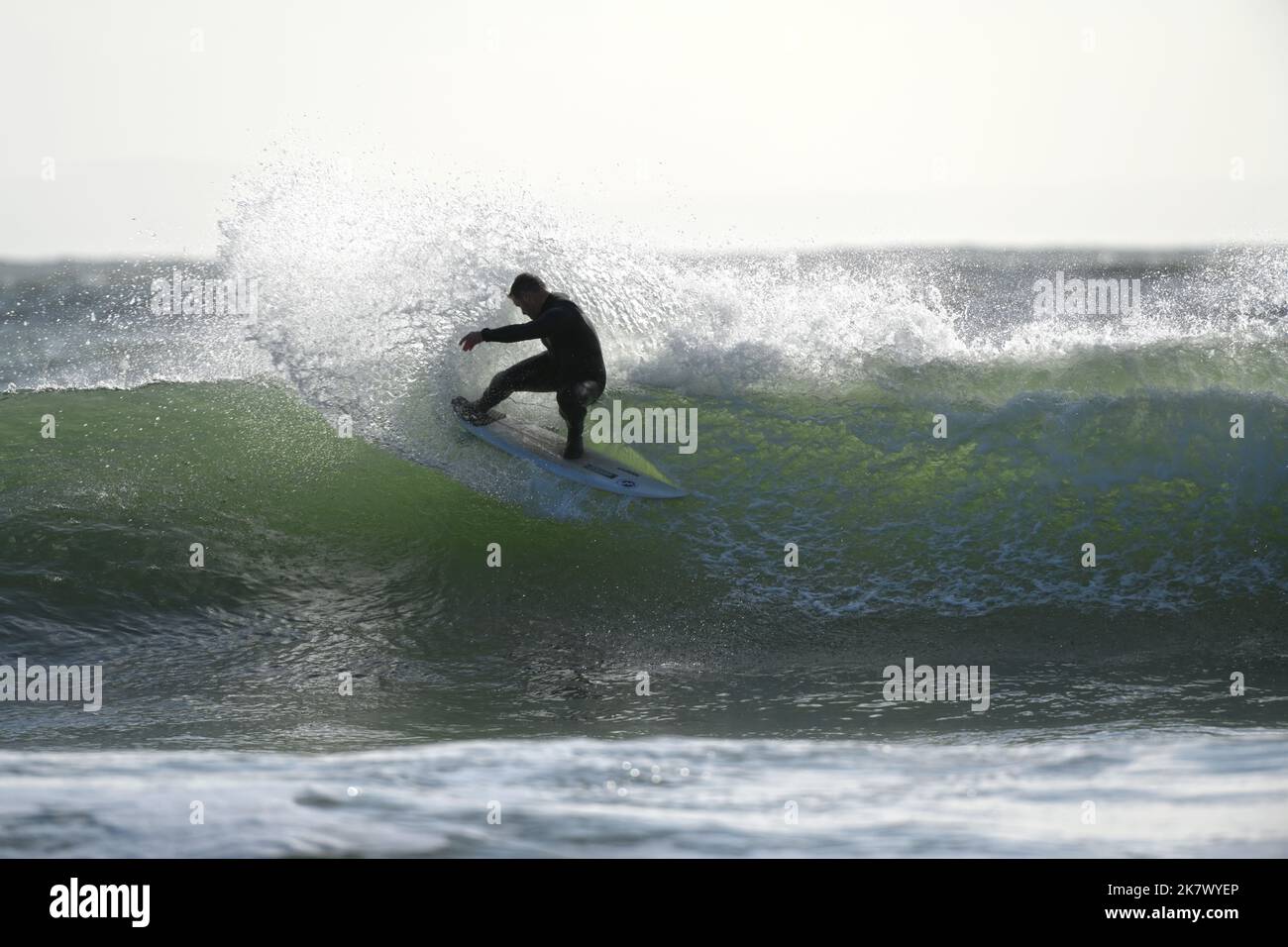 Surfing on Gower, Wales Stock Photo - Alamy