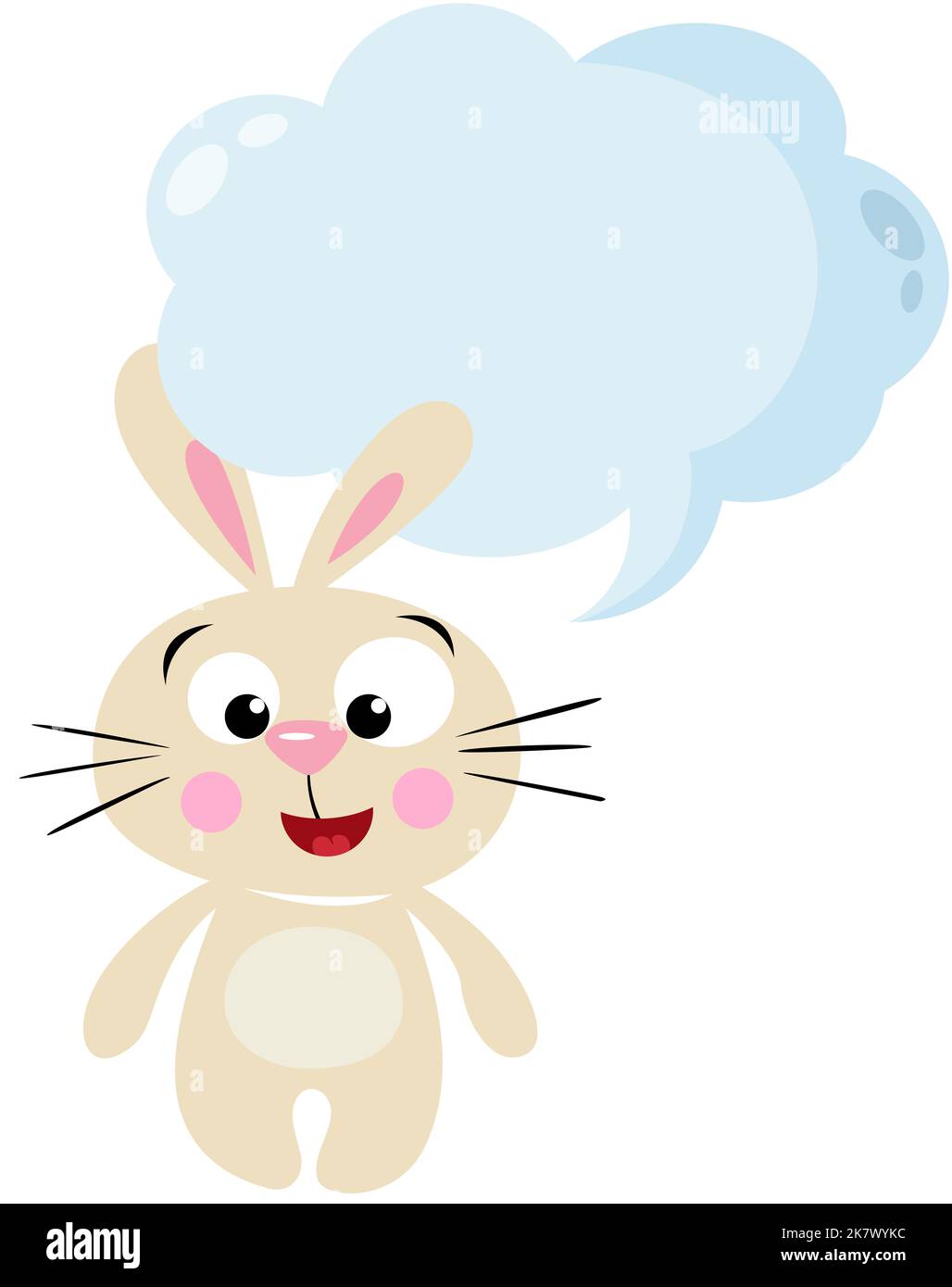 Cute bunny with empty speech bubble Stock Photo - Alamy