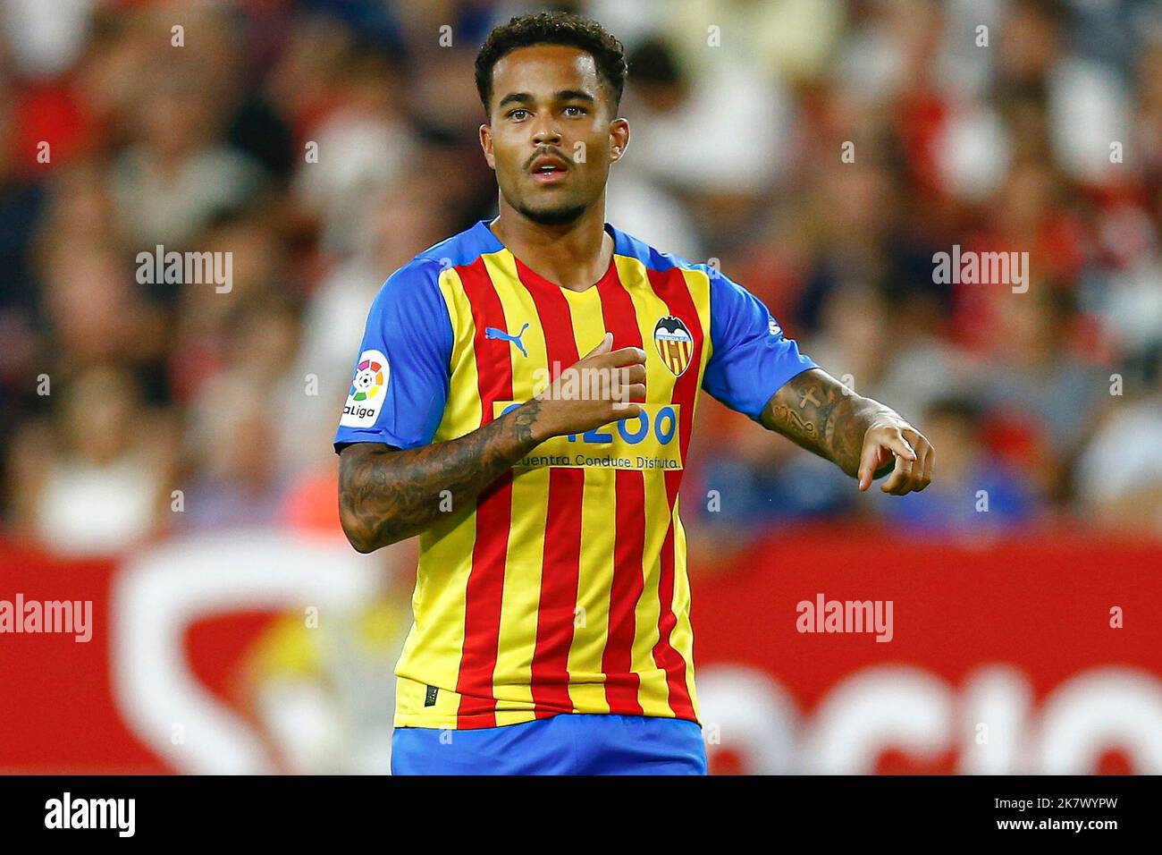 Justin Kluivert of Valencia during the La Liga match between Sevilla FC ...