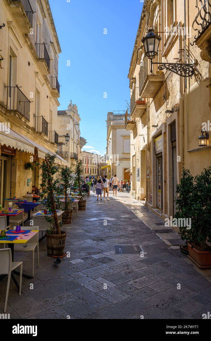The pedestrianised Via Giuseppe Libertini is a main street in the ...
