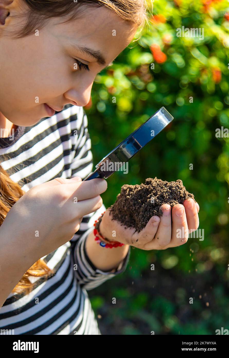 Magnifying glass examining earth hi-res stock photography and images ...