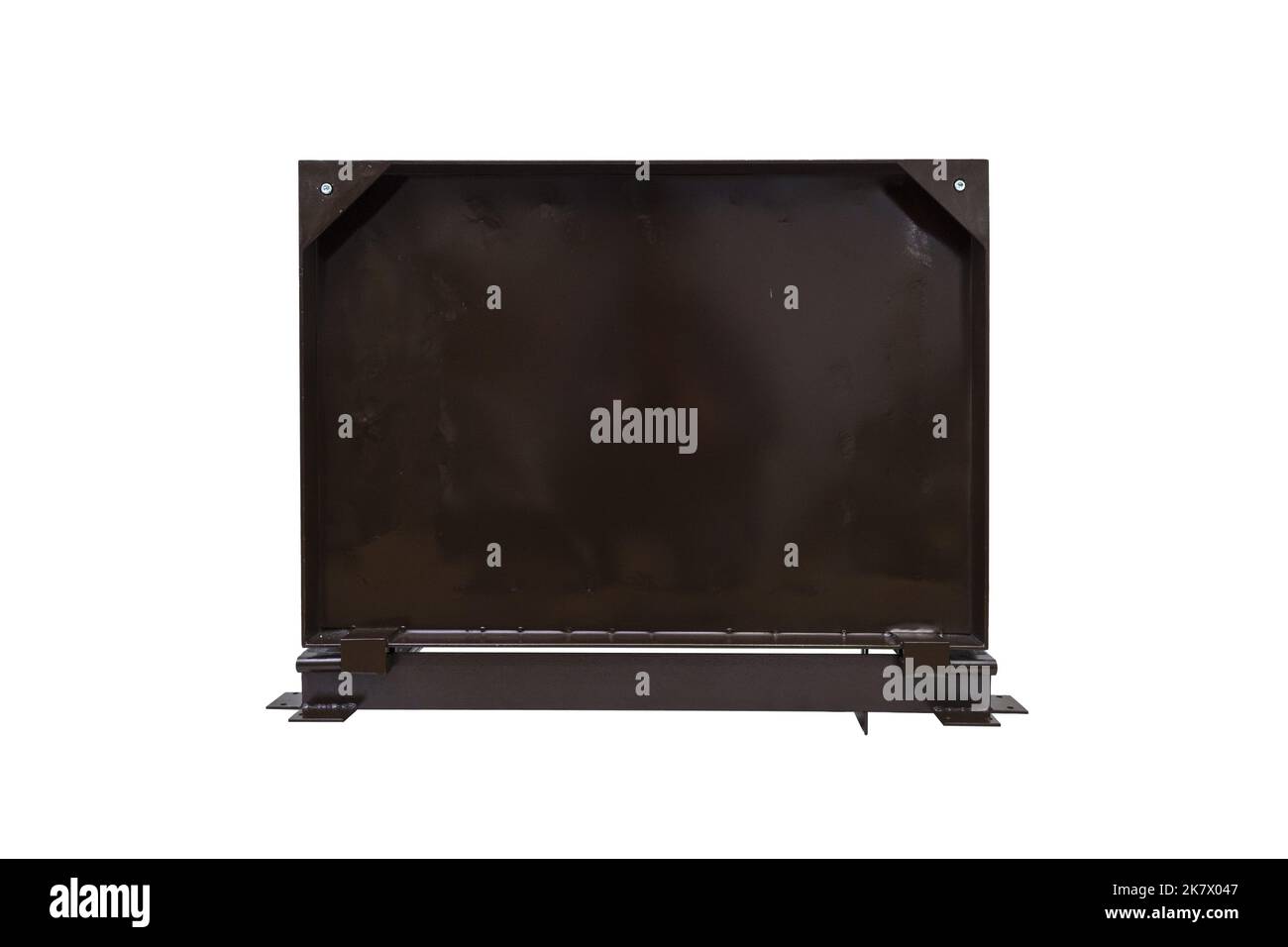 Metal hidden revision hatch for paving stones on a white background ...