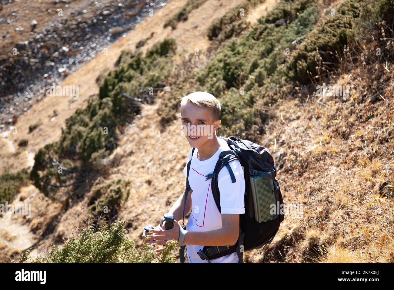 Cheerful young male traveler hi-res stock photography and images - Alamy