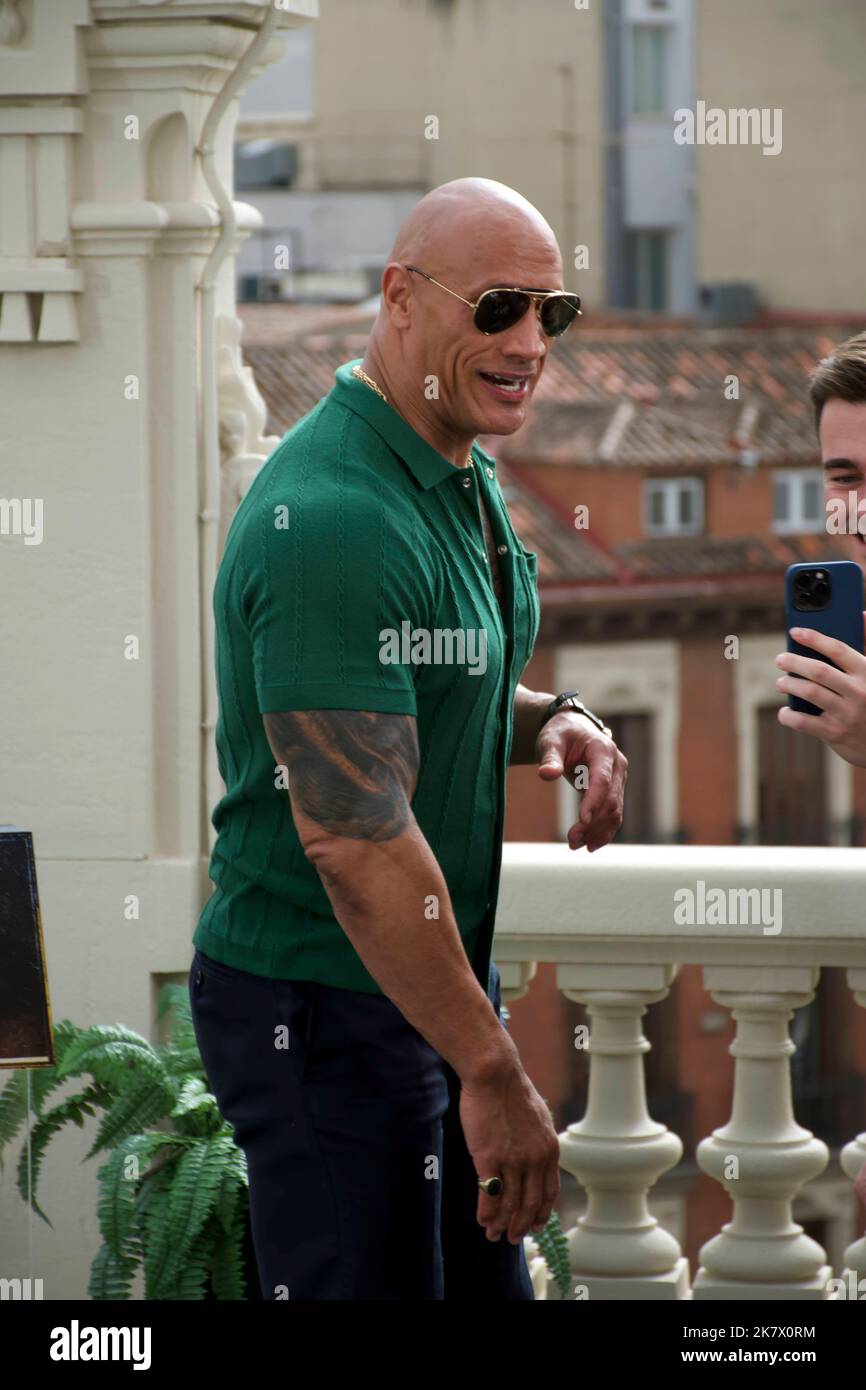 Madrid, Spain. 19th Oct, 2022. Actor Dwayne Johnson poses during the ...