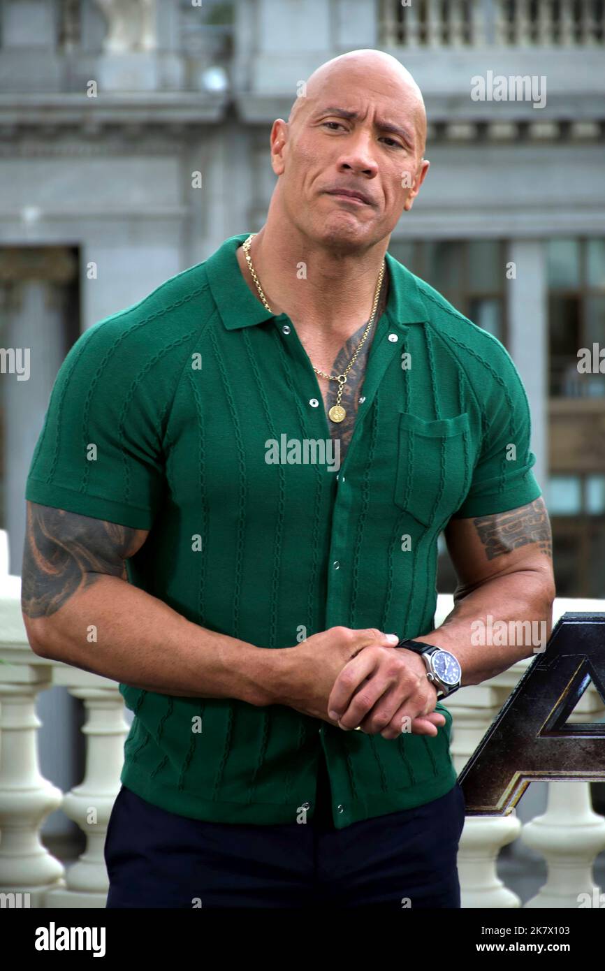 Madrid, Spain. 19th Oct, 2022. Actor Dwayne Johnson poses during the ...