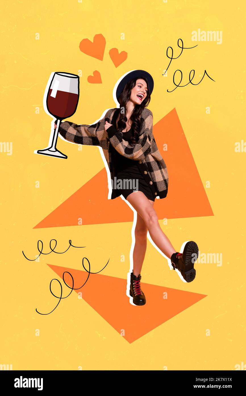 Exclusive magazine picture sketch image of smiling happy lady walking ...