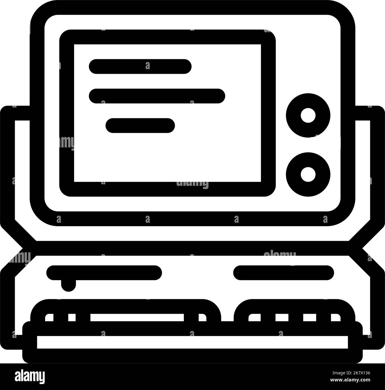 computer pc retro gadget line icon vector illustration Stock Vector ...