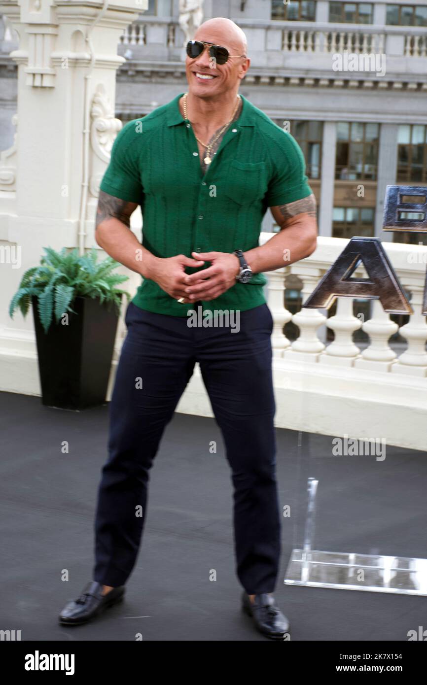 Madrid, Spain. 19th Oct, 2022. Actor Dwayne Johnson poses during the ...