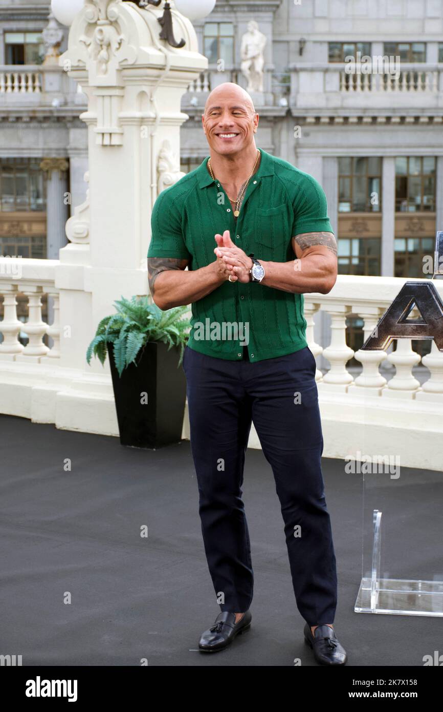 Madrid, Spain. 19th Oct, 2022. Actor Dwayne Johnson poses during the ...