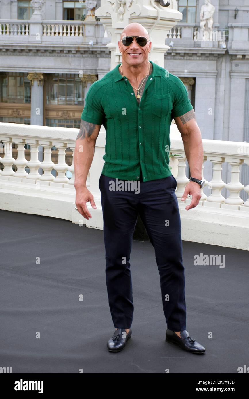 Madrid, Spain. 19th Oct, 2022. Actor Dwayne Johnson poses during the ...
