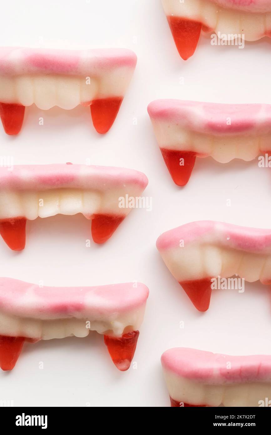 spooky halloween trick or treat vampire fang candy sweets Stock Photo ...