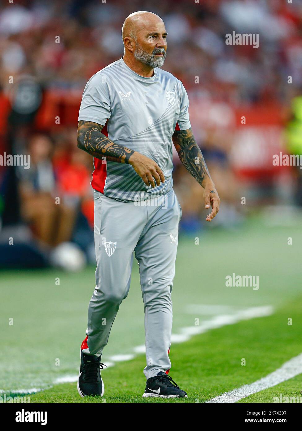 Sevilla FC head coach Jorge Sampaoli during the La Liga match between ...