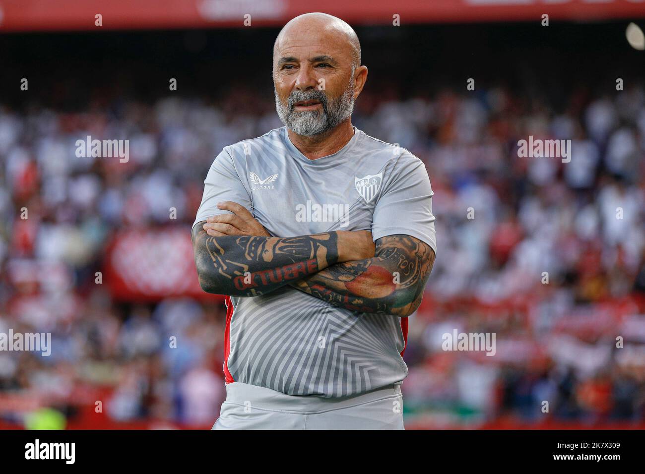 Sevilla FC head coach Jorge Sampaoli during the La Liga match between ...