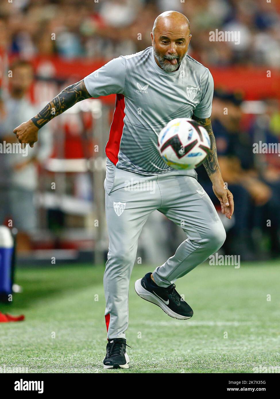 Sevilla FC head coach Jorge Sampaoli during the La Liga match between ...